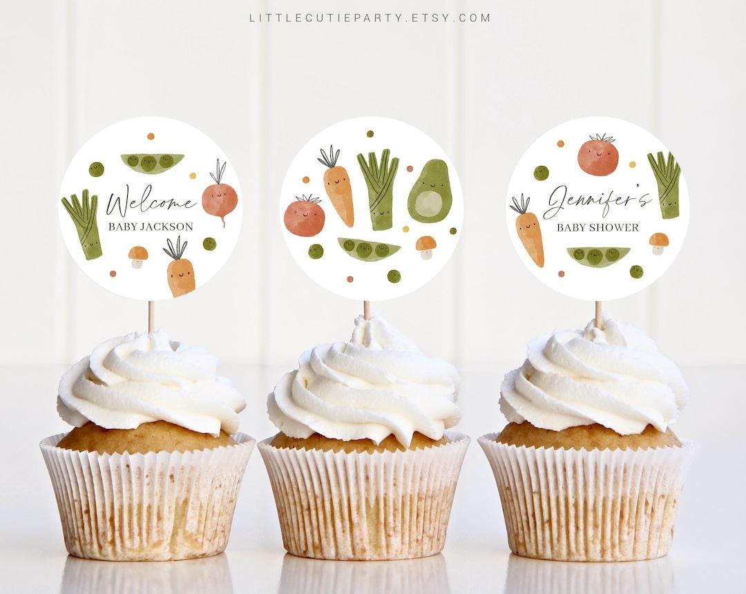 Editable A Little Sprout Cupcake Toppers, Little Sprout Baby Shower ...