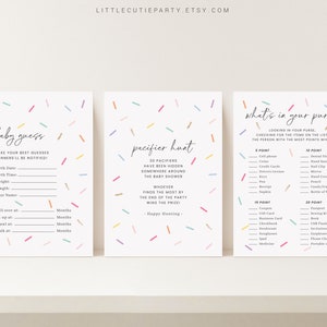 10 Editable Sprinkle Baby Shower Games, Sprinkled With Love Shower ...