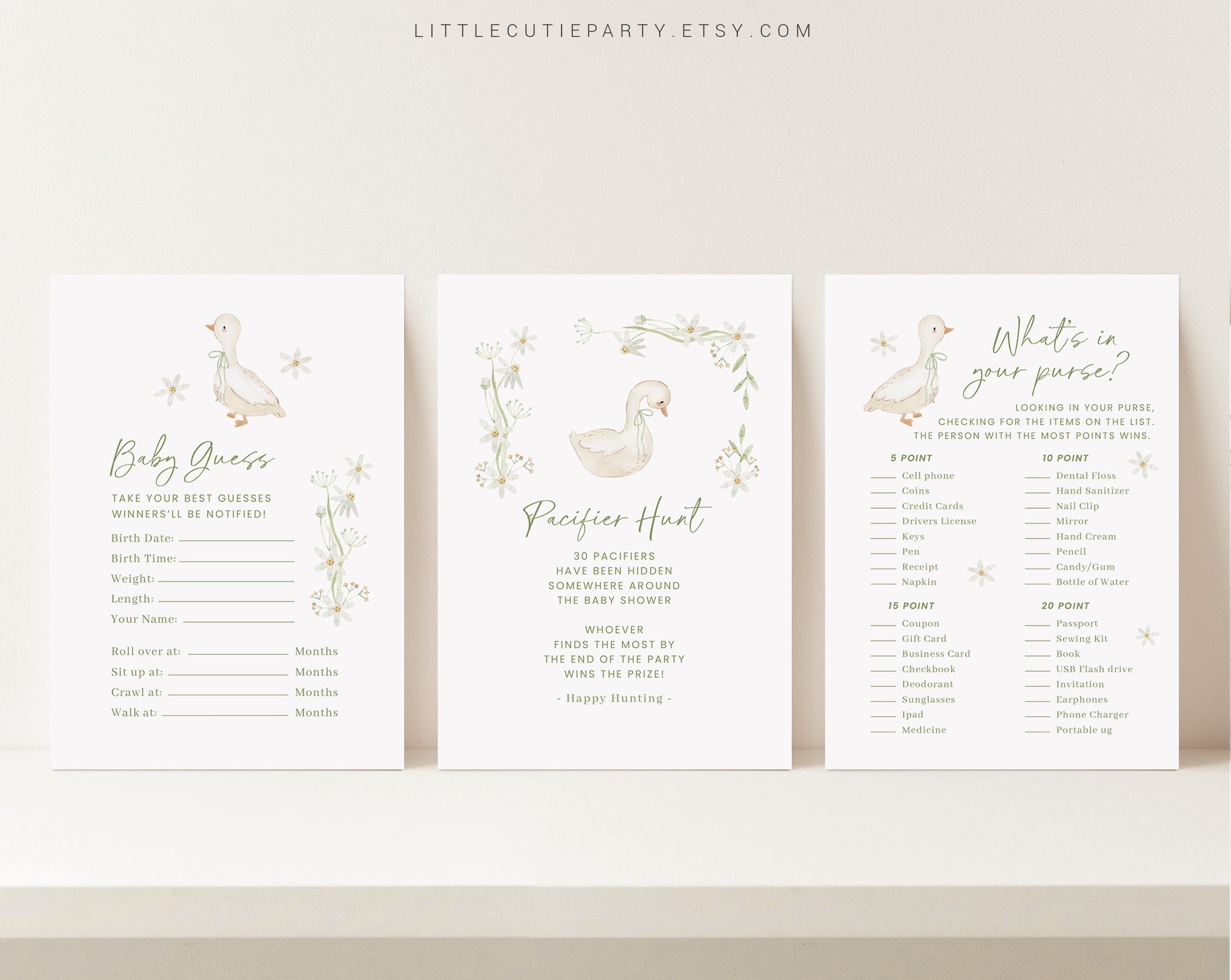 Editable Goose Baby Shower Bundle, Little Goose Baby Shower With Games ...