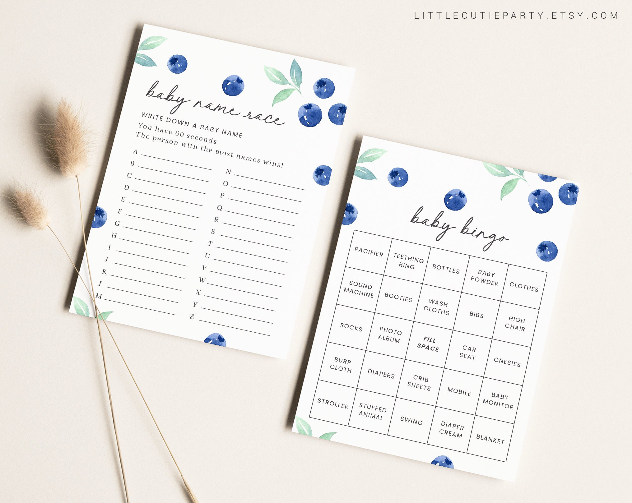 10 Editable Blueberry Baby Shower Games, Berry Sweet Baby Shower Games ...