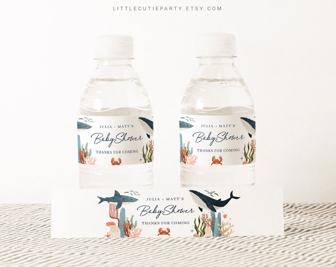 Editable Ocean Water Bottle Labels, Under the Sea Bottle Labels, Under ...
