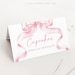Editable Pink Bow Food Labels, Food Tent Cards, Folded Food Cards for ...