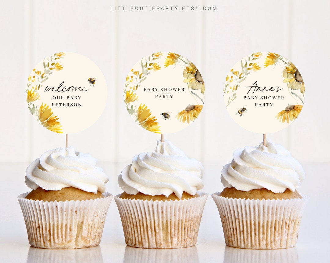 Editable Mommy to Bee Cake Topper, Baby Shower Cake Topper, Cupcake ...