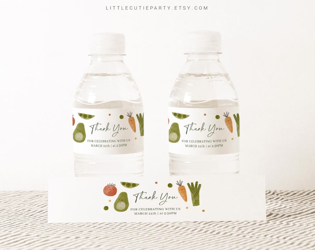 Editable A Little Sprout Baby Shower Water Bottle Labels, Bottle Label ...