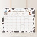 Editable Cowboy Baby Shower Calendar, Cowboy Due Date Calendar, Baby ...