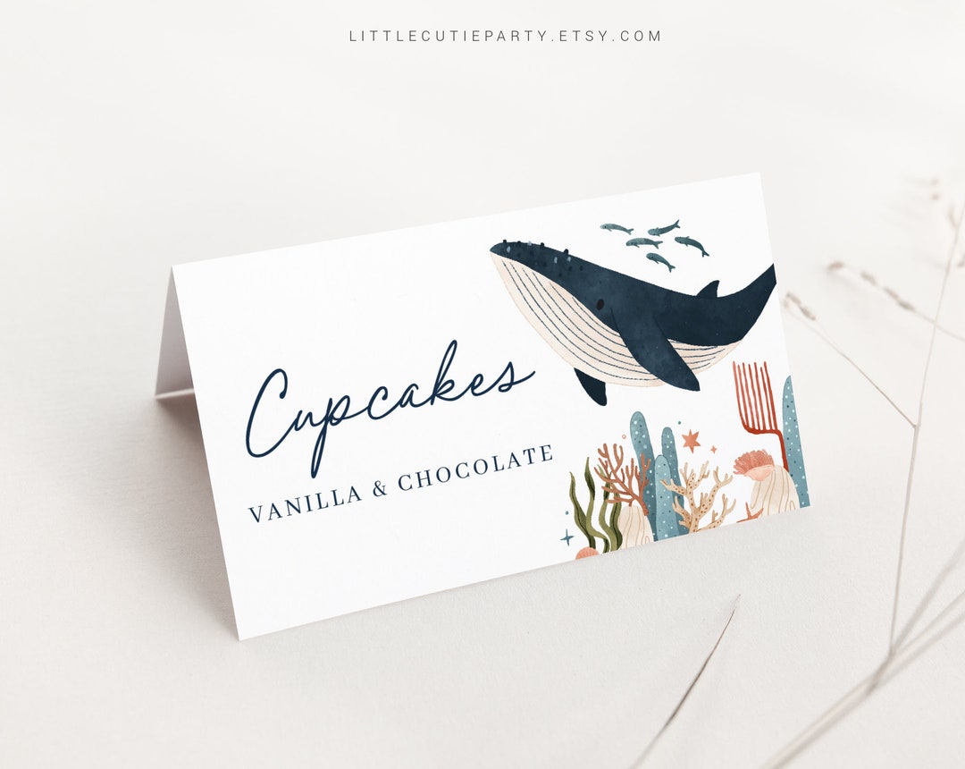 Editable Ocean Food Labels, Food Tent Cards, Food Tags, Folded Food ...