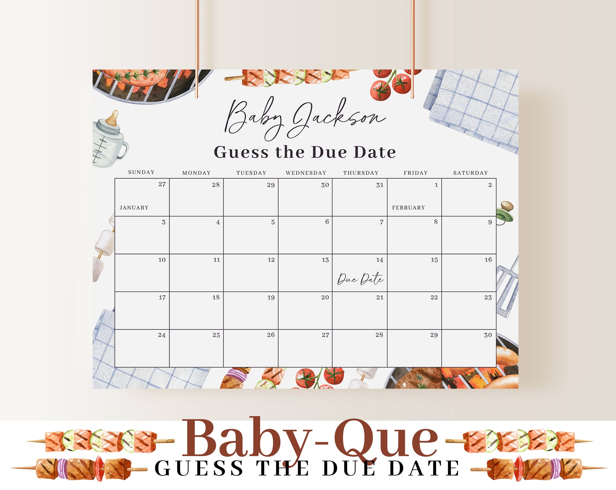 Editable Babyq Baby Shower Invitation Bundle, Bbq Baby Shower Invite ...