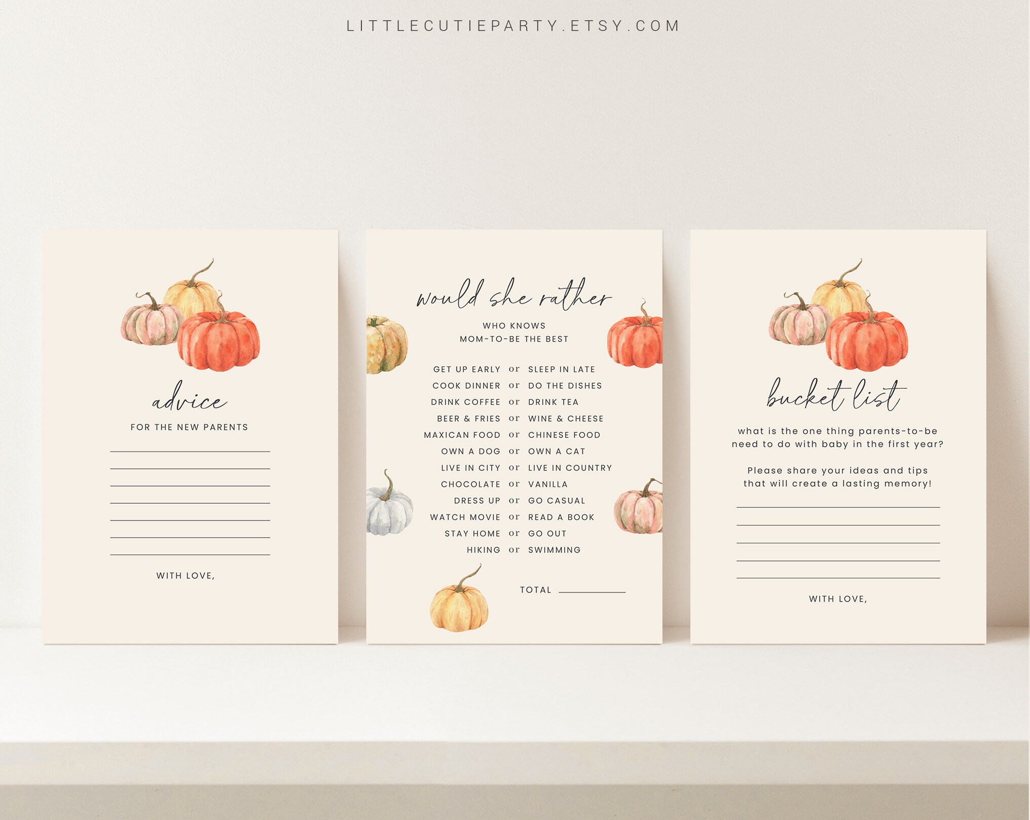 Editable Little Pumpkin Baby Shower Bundle, Pumpkin Baby Shower ...