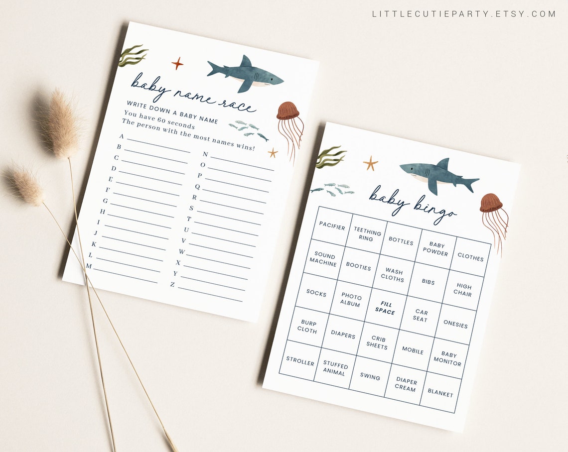 10 Editable Ocean Baby Shower Games, Under the Sea Baby Shower Games ...