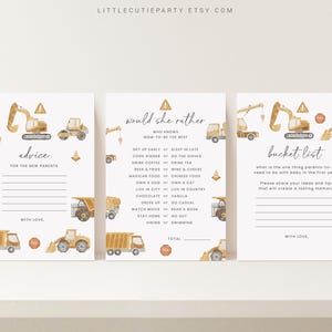 Editable Construction Baby Shower Bundle, Construction Baby Shower ...