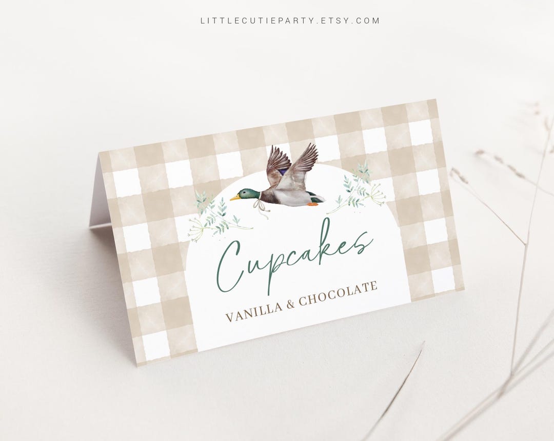 Editable Mallard Duck Food Labels, Food Tent Cards, Folded Food Cards ...