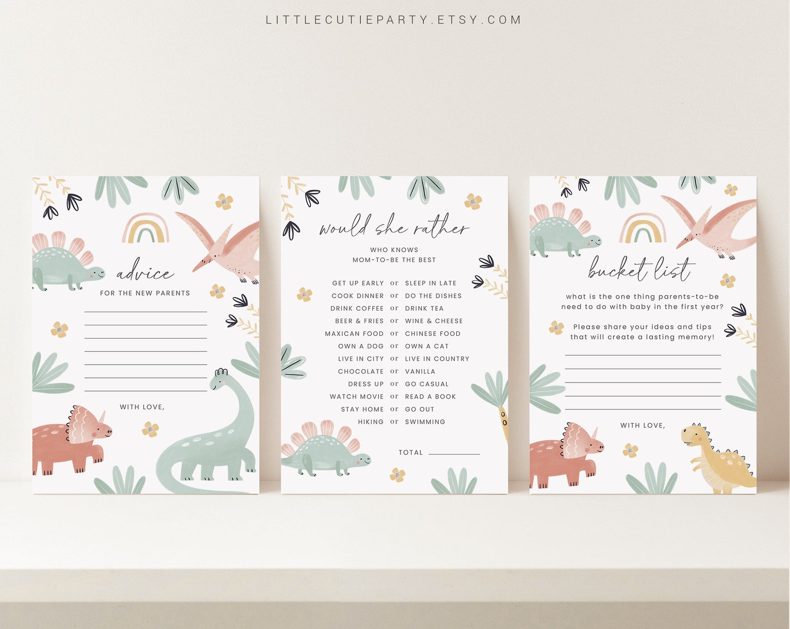 10 Editable Dinosaur Baby Shower Games, Dino Shower Games Bundle ...