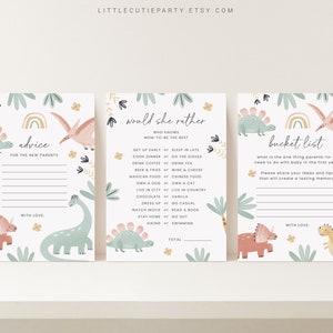 10 Editable Dinosaur Baby Shower Games, Dino Shower Games Bundle ...