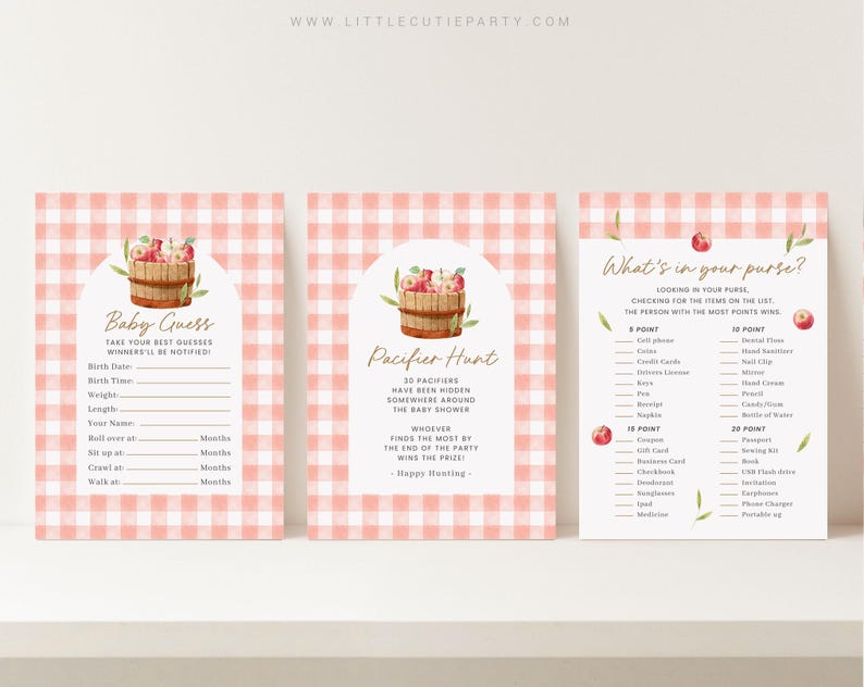 10 Editable Apple of Our Eye Baby Shower Games Bundle, Apple of Our Eye ...