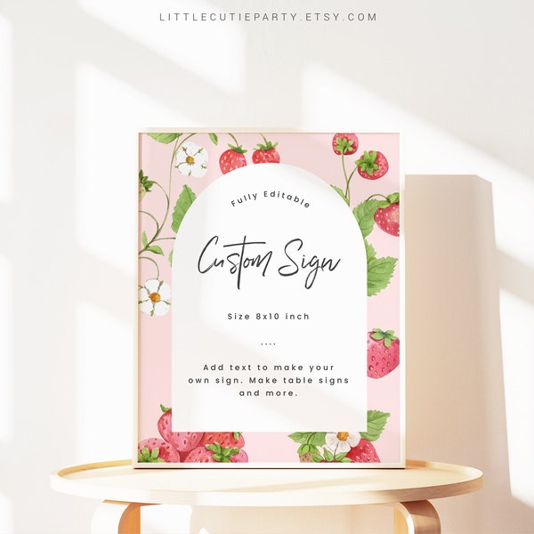 Strawberry Sign - Etsy