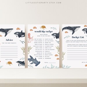 10 Editable Ocean Baby Shower Games, Under the Sea Baby Shower Games ...