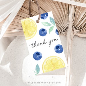 Editable Blueberry Lemon Baby Shower Invitation, Berry Sweet Baby ...