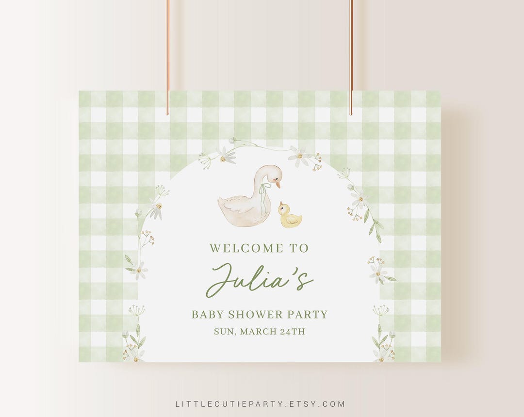 Editable Mother Goose Baby Shower Banner, Silly Goose Baby Shower ...
