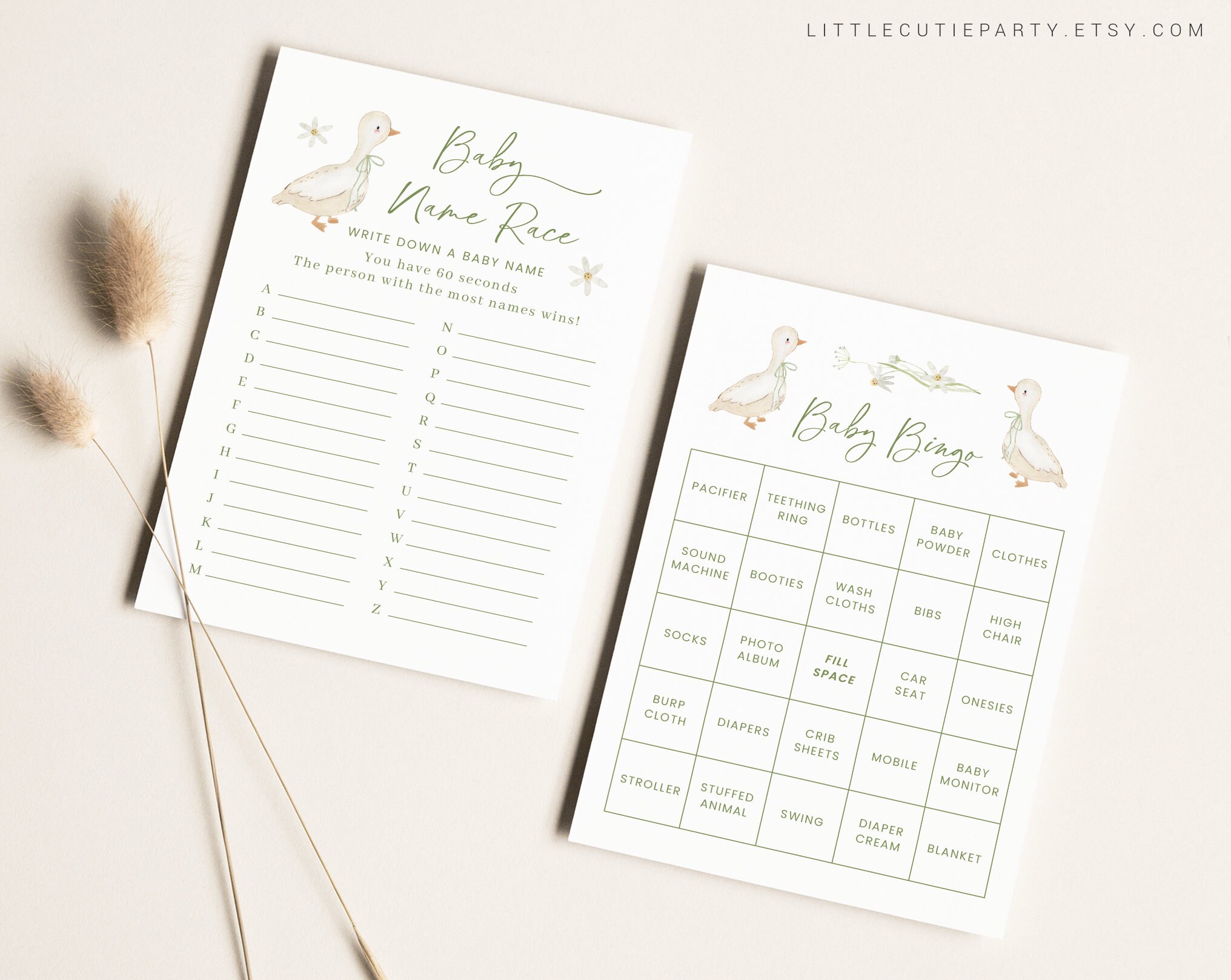 Editable Goose Baby Shower Bundle, Little Goose Baby Shower With Games ...