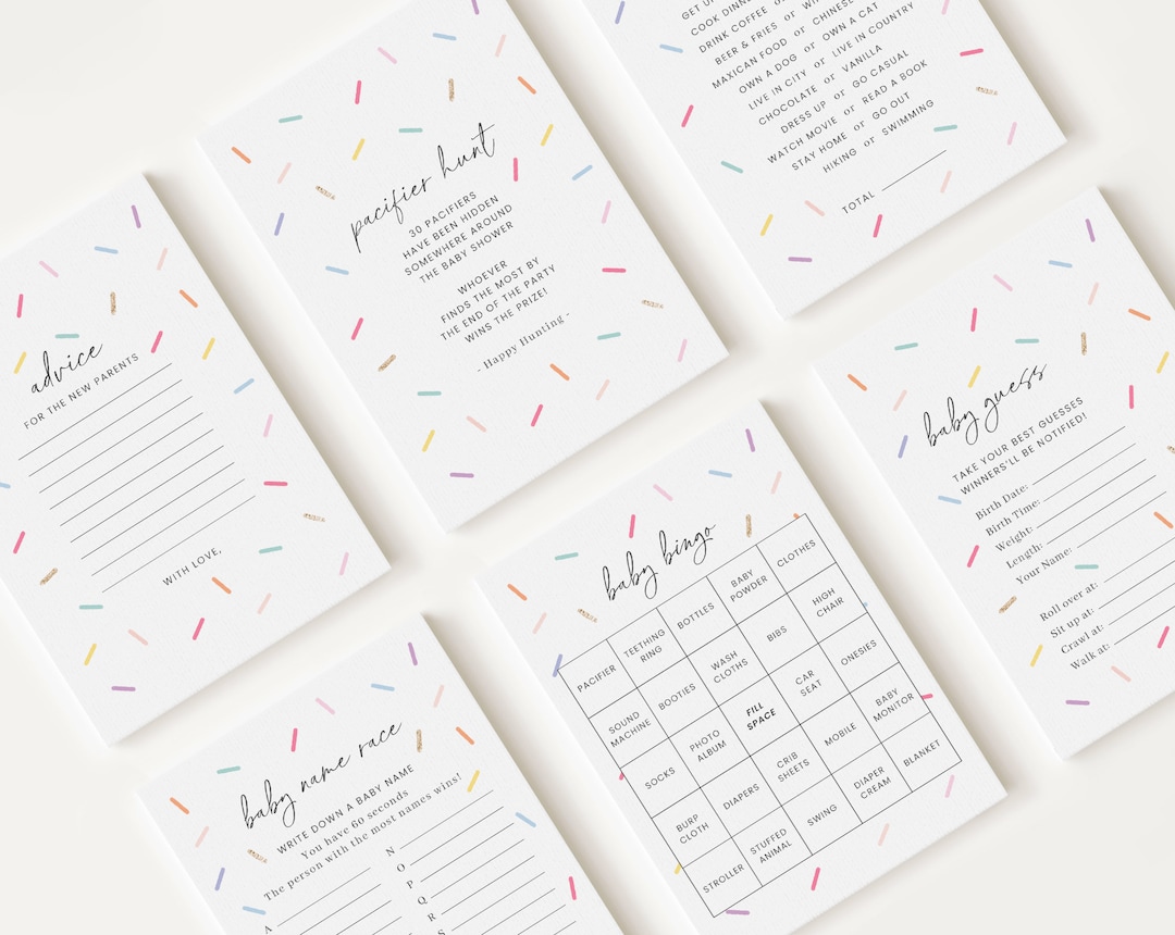 10 Editable Sprinkle Baby Shower Games, Sprinkled With Love Shower ...