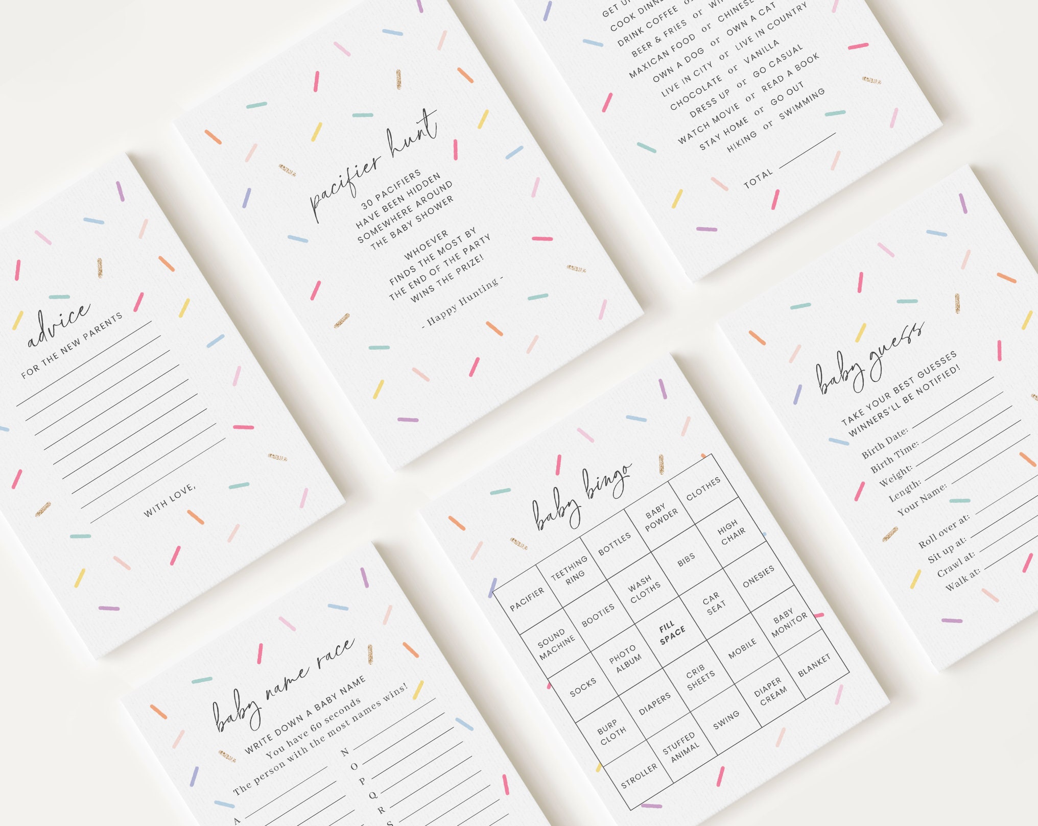 10 Editable Sprinkle Baby Shower Games, Sprinkled With Love Shower ...