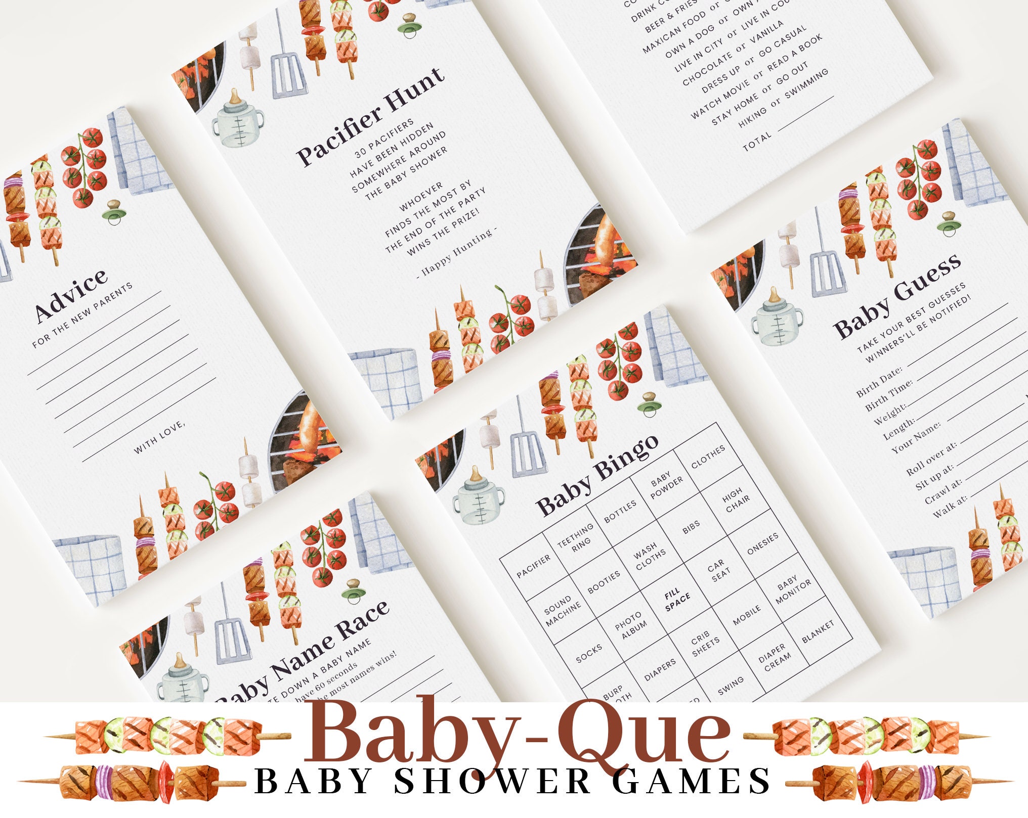 Editable Babyq Baby Shower Invitation Bundle, Bbq Baby Shower Invite ...