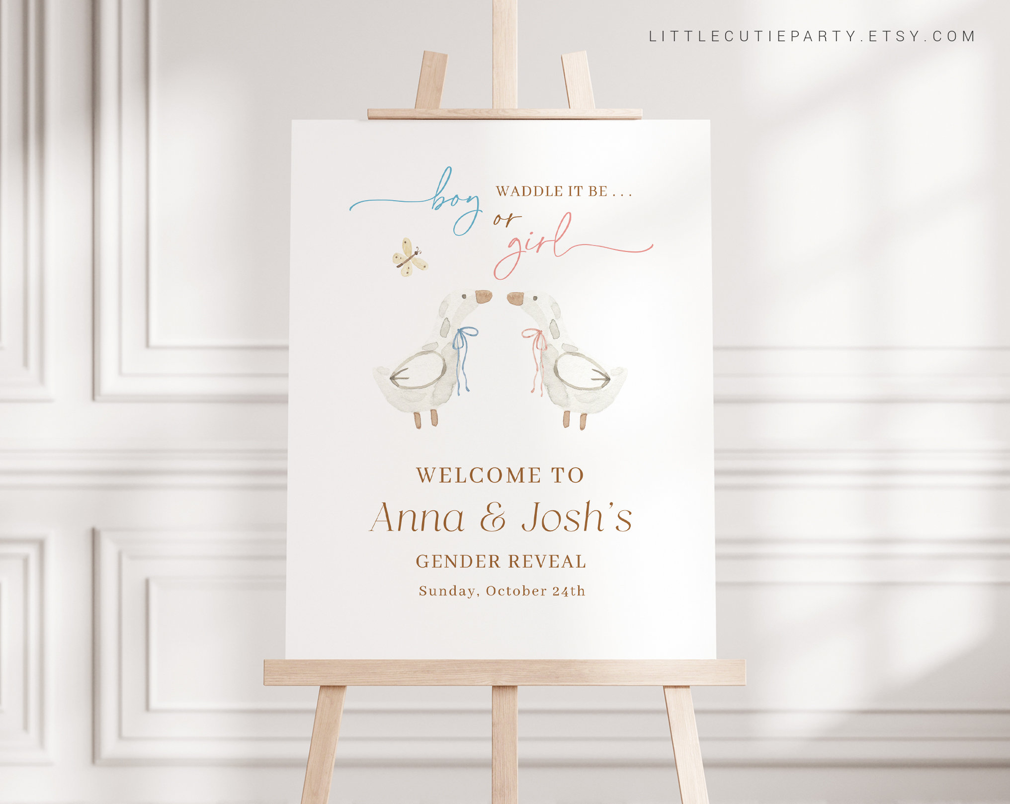 Editable Waddle It Be Gender Reveal Sign, Duck Gender Reveal, Welcome ...