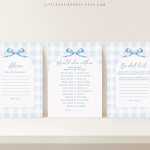 10 Editable Blue Gingham Baby Shower Games, Baby Boy Shower Games ...