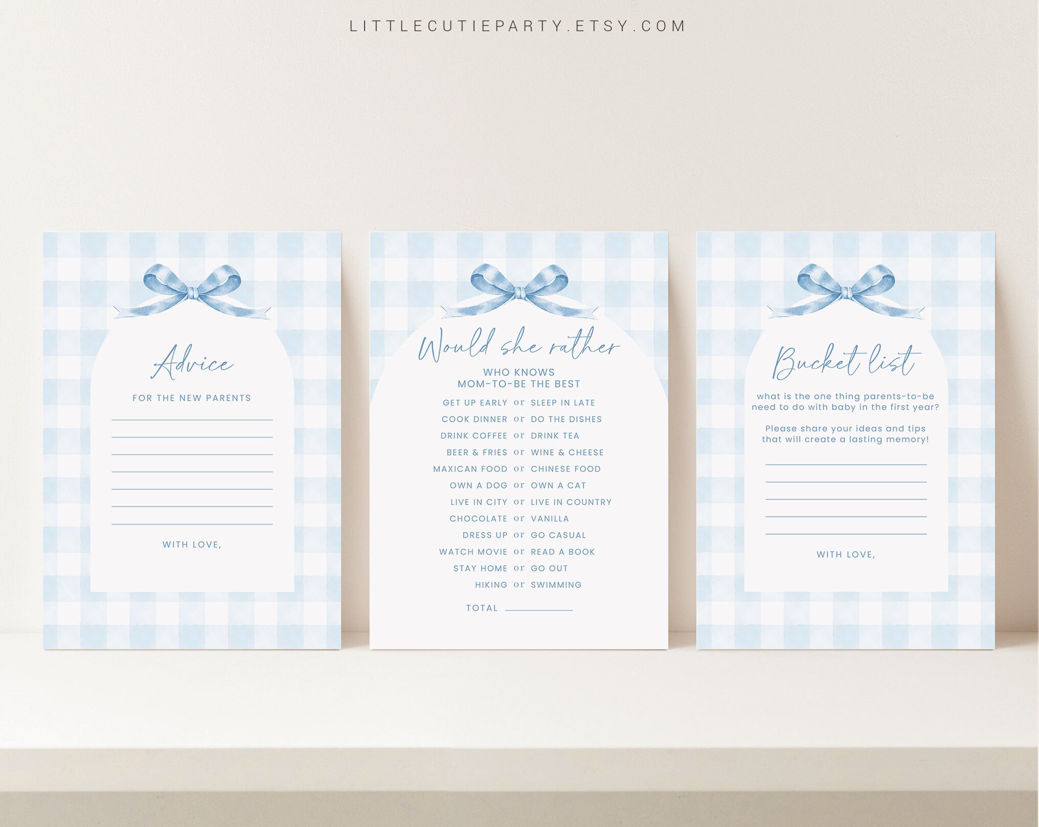 10 Editable Blue Gingham Baby Shower Games, Baby Boy Shower Games ...