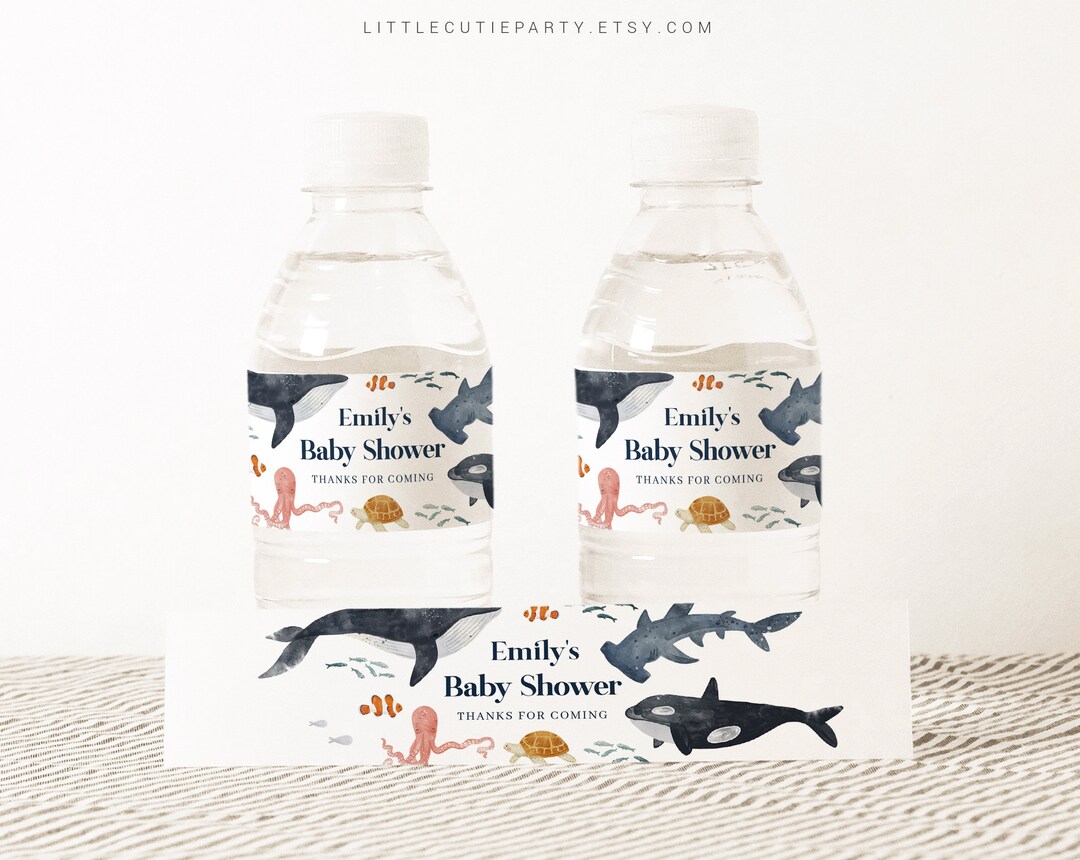 Editable Ocean Water Bottle Labels, Under the Sea Bottle Labels, Under ...