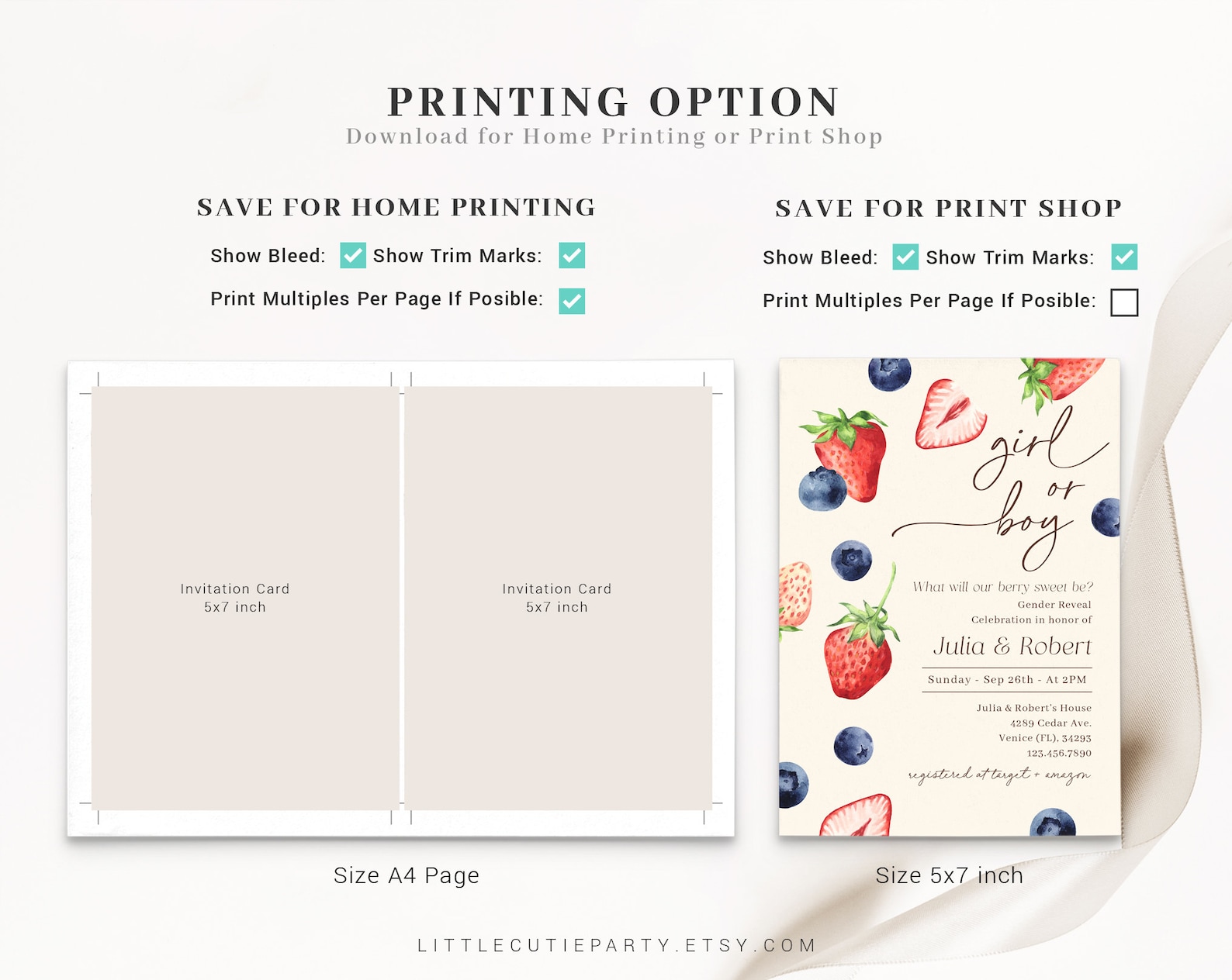 Editable Berry Sweet Gender Reveal, Berry Gender Reveal, Blueberry ...