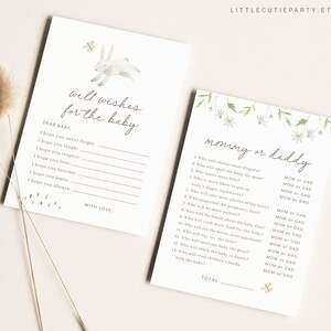 10 Editable Bunny Baby Shower Games, Bunny is on the Way, Rabbit Baby ...