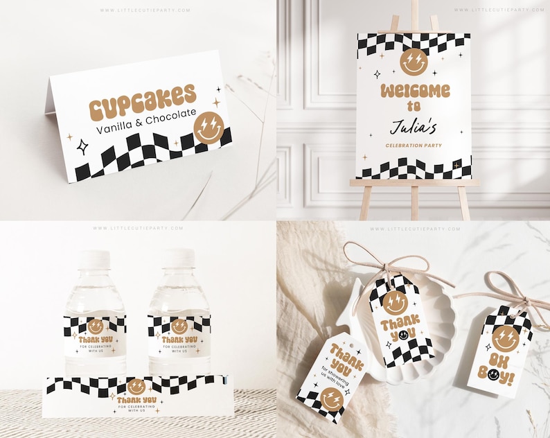 Oh Boy Baby Shower Invitation Bundle, Oh Boy Baby Shower Checkered ...