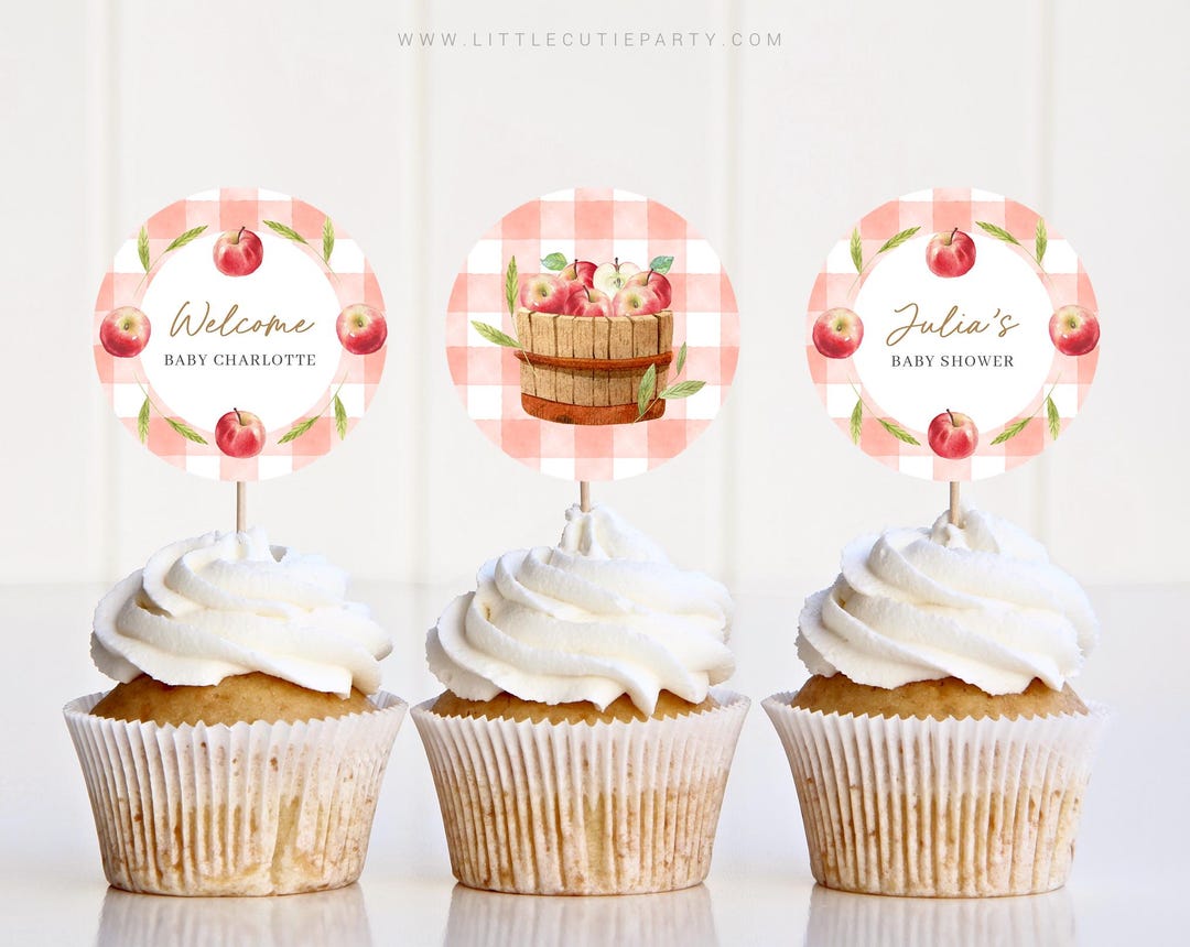 Editable Apple of Our Eye Cake Topper, Apple of Our Eye Cupcake Toppers ...