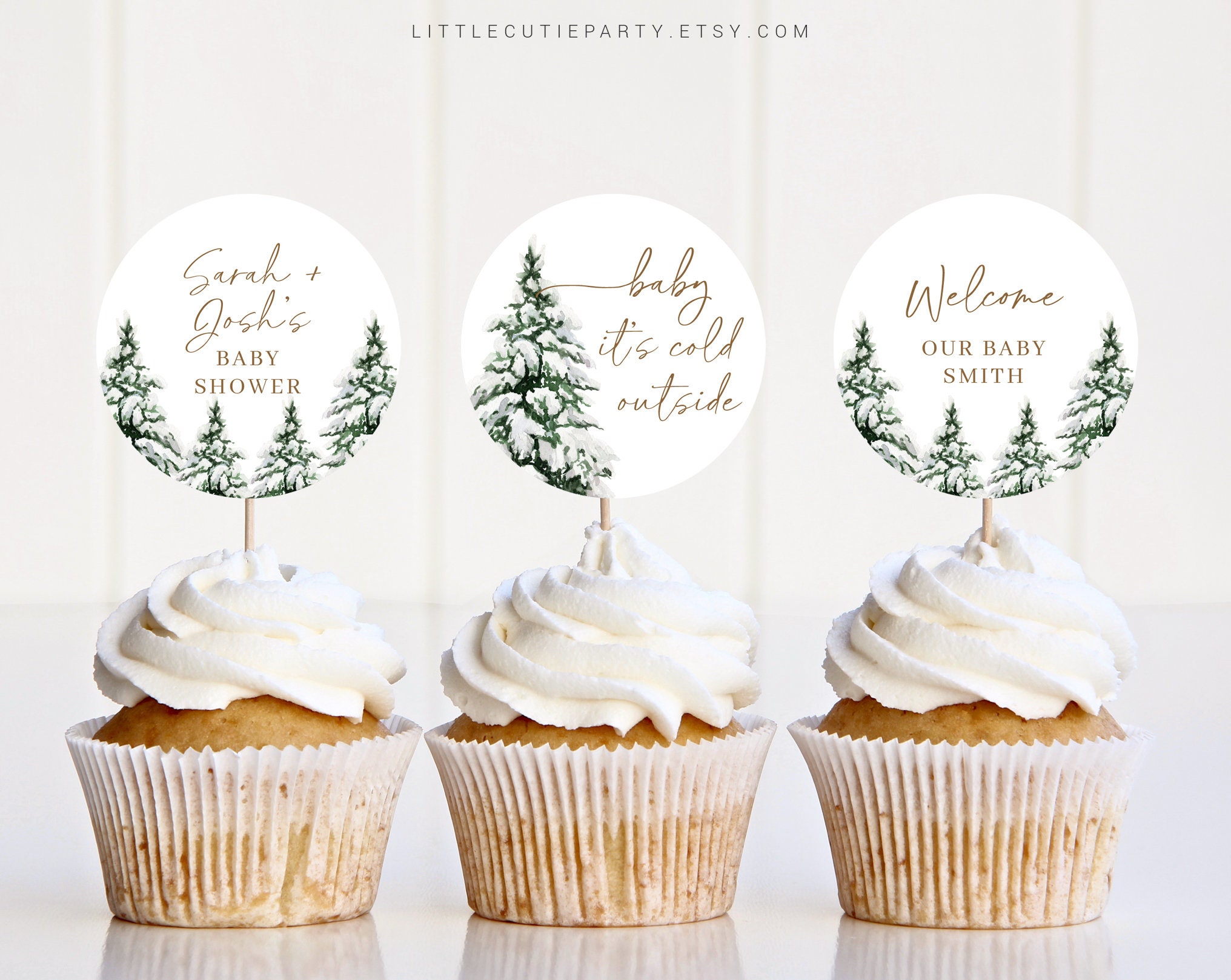 Editable Baby Its Cold Outside Cake Topper, Winter Baby Shower Cake ...