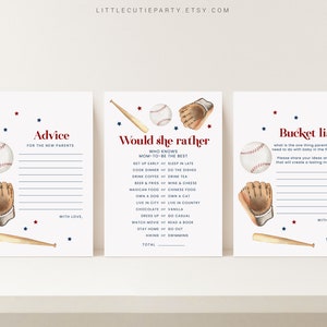 10 Editable Baseball Baby Shower Games, Shower Games Bundle, Baseball ...