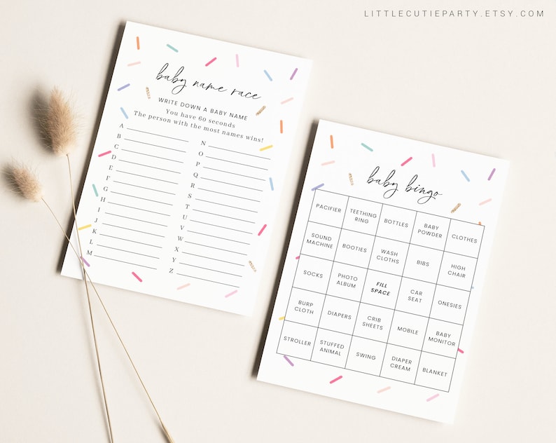 10 Editable Sprinkle Baby Shower Games, Sprinkled With Love Shower ...