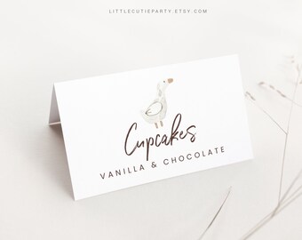 Editable Duck Food Labels, Goose Food Tent Cards, Food Tags, Folded ...