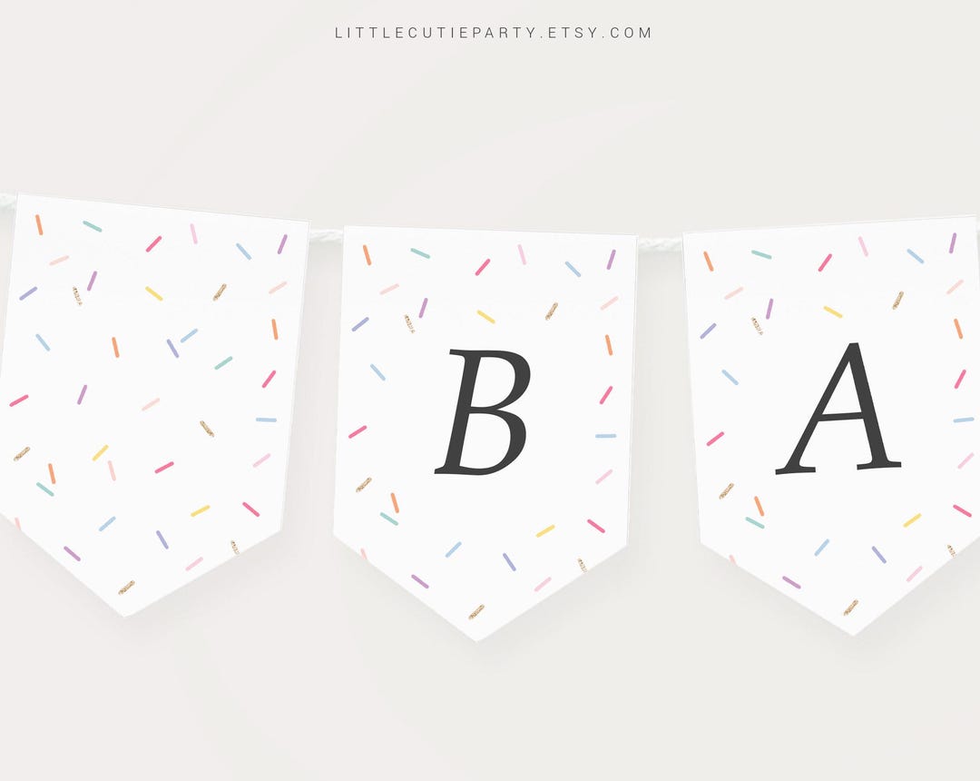 Editable Baby Sprinkle Banners, Baby Sprinkle Garland Banner, Baby ...