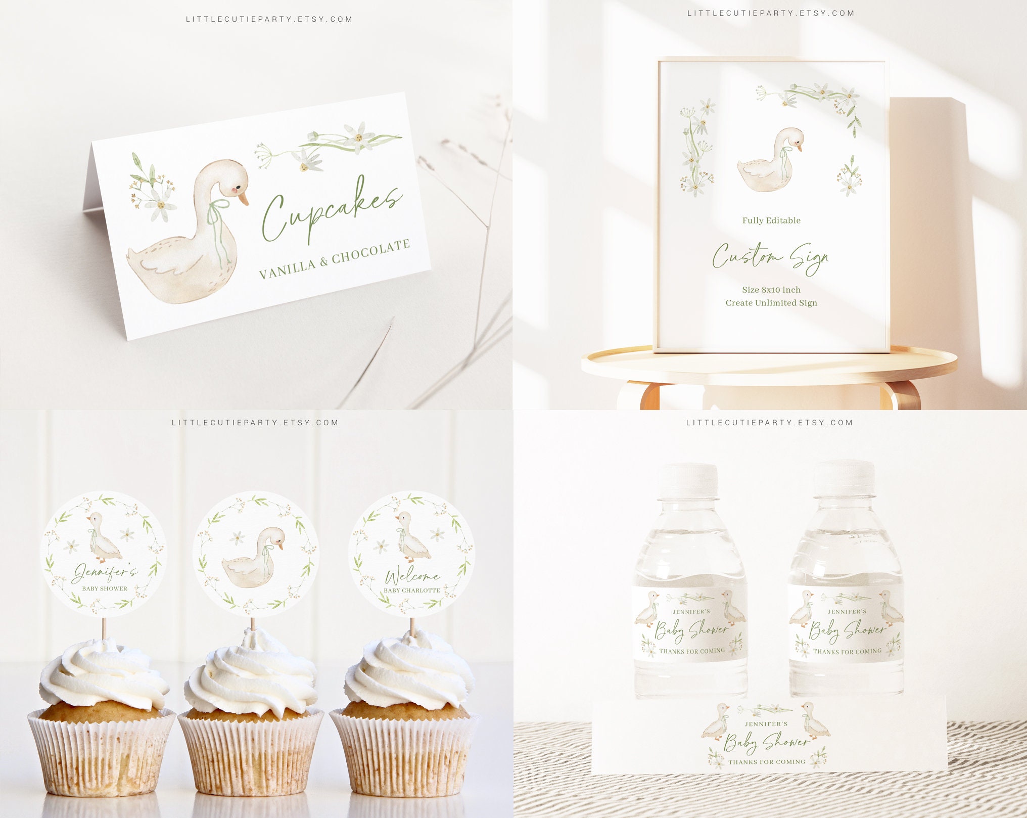 Editable Goose Baby Shower Bundle, Little Goose Baby Shower With Games ...