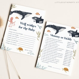 10 Editable Ocean Baby Shower Games, Under the Sea Baby Shower Games ...