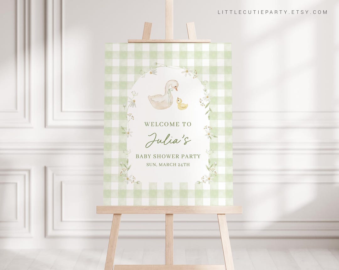 Editable Mother Goose Welcome Sign, Silly Goose Baby Shower Welcome ...