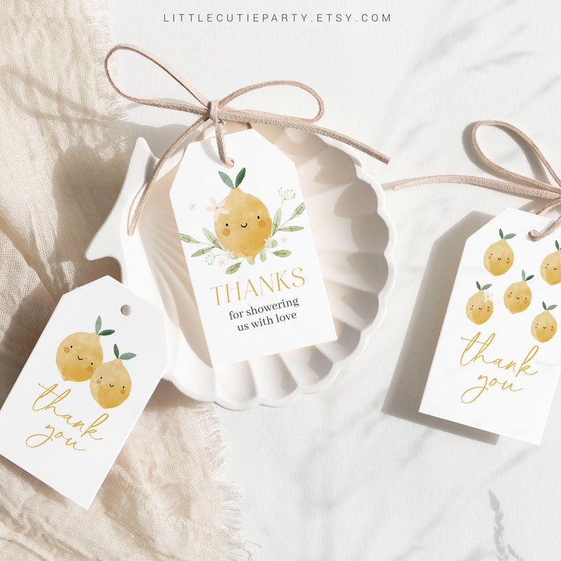 Lemon Theme Favor Tags - Etsy