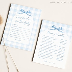 10 Editable Blue Gingham Baby Shower Games, Baby Boy Shower Games ...