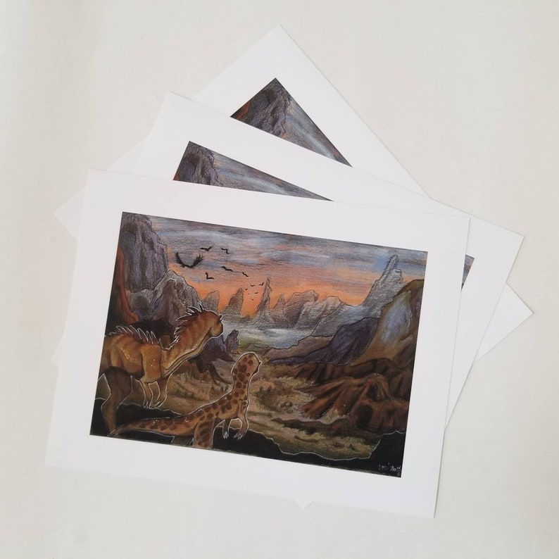 Prehistoric Landscape Art Print- "dawn" - Etsy