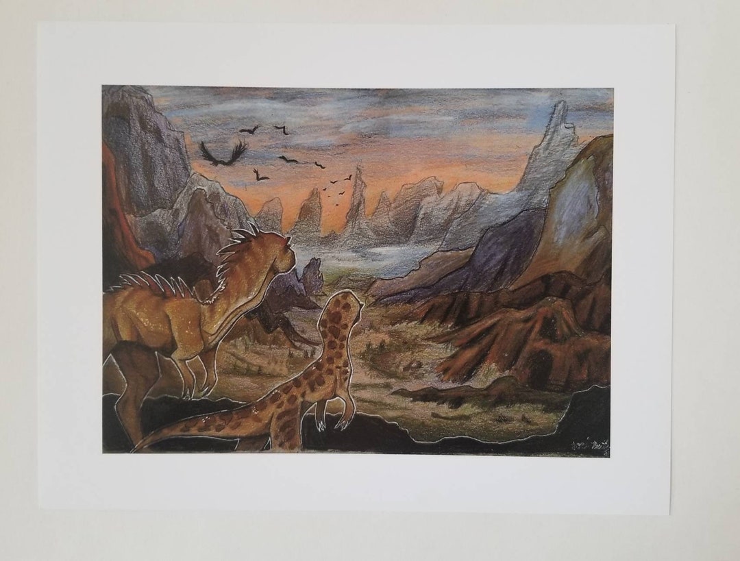 Prehistoric Landscape Art Print Dawn - Etsy.de