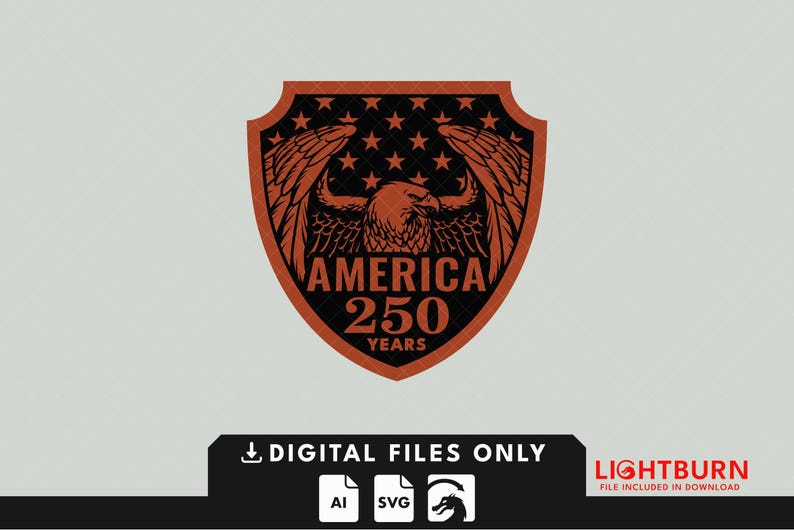 Eagle 250 Years V3 - Digital File for Laser Engraving - Lightburn File ...