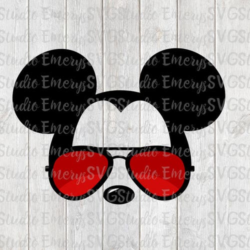 SVG DXF File for Mickey With Sunglasses - Etsy