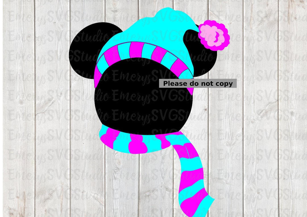SVG DXF File for Minnie With Winter Hat and Scarf - Etsy