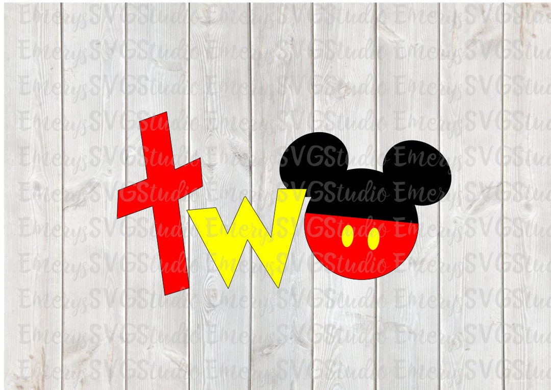 SVG File for Birthday Mickey Two - Etsy